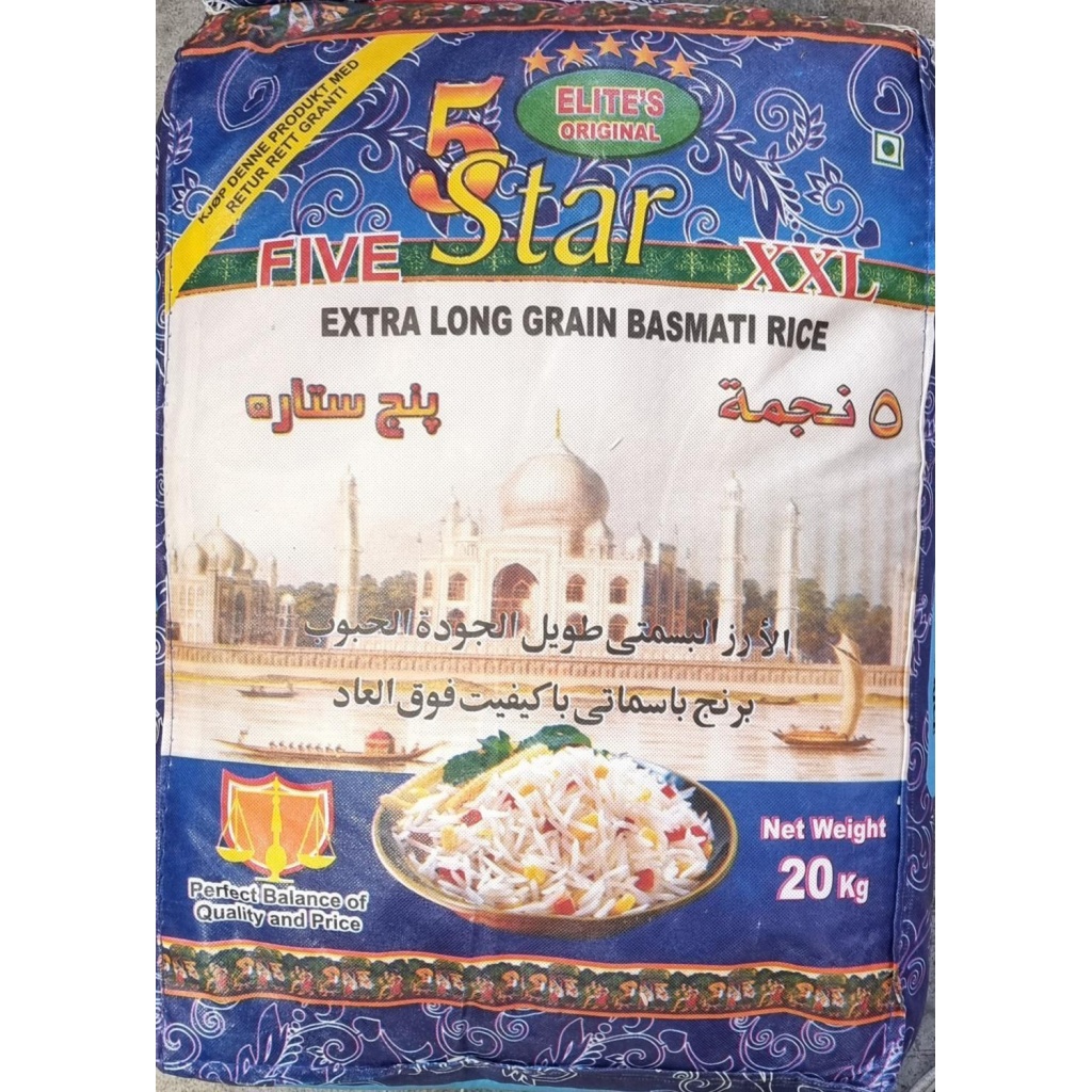 5 Star Basmati Ris 20kg - Velkommen til Dagligvare på nett ...